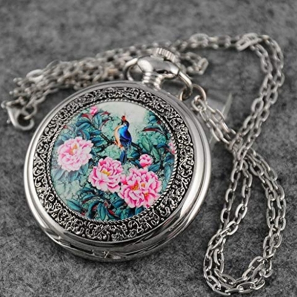 Accessories | Unique Peony Flower Pocket Watch Battery Included | Poshmark